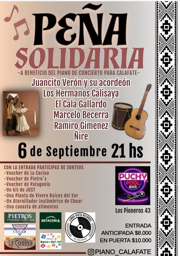 PEÑA SOLIDARIA: a beneficio del piano de concierto de El Calafate